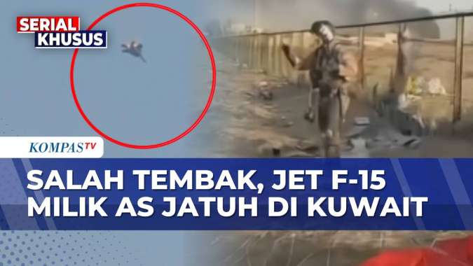 Rekaman Jet Tempur F-15 Milik AS Jatuh di Kuwait, Diduga Salah Tembak ...