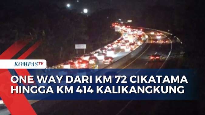 Demi Kelancaran Arus Mudik, One Way Diperpanjang dari Tol Cikatama Km 72 - Kalikangkung Km 414