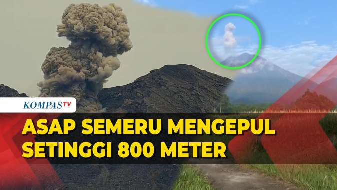 Gunung Semeru Meletus, Keluarkan Asap Setinggi 800 Meter, Warga Diminta Waspada