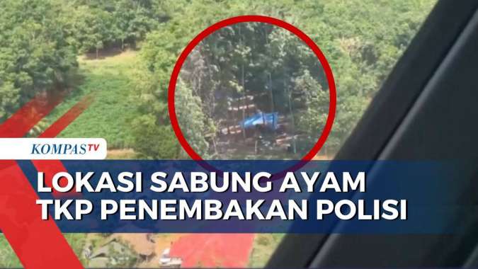 Begini Penampakan Udara Lokasi Sabung Ayam TKP Penembakan 3 Polisi di Lampung