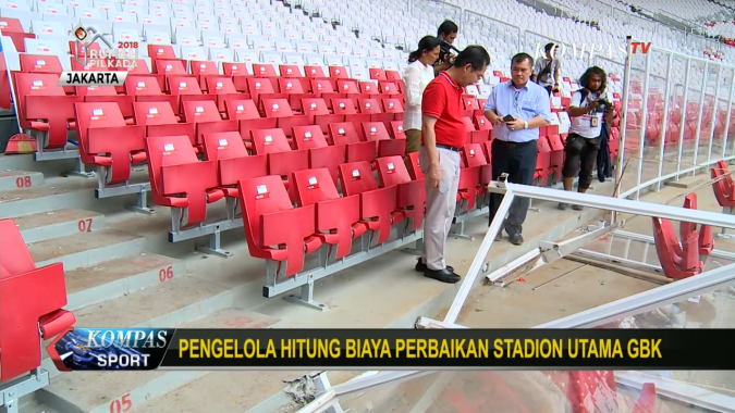 Nilai Kerusakan Stadion Utama GBK Mencapai Rp 150 Juta