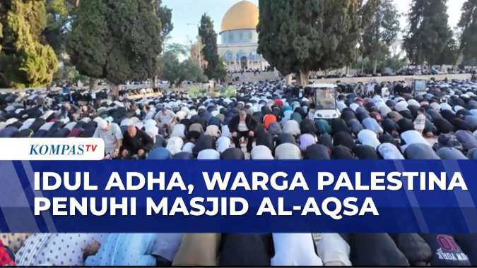 Momen Warga Palestina Shalat Idul Adha di Masjid Al-Aqsa | KOMPAS PETANG