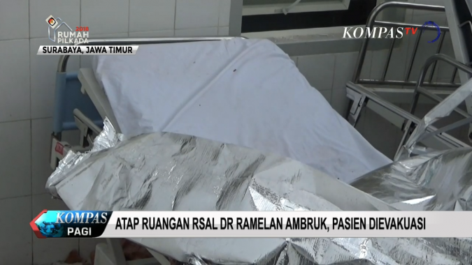 Atap RSAL Dr Ramelan yang Rubuh Akibatkan 3 Orang Luka